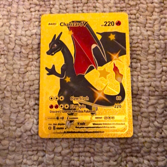 Pokemon | Toys | Rare Golden Shiny Charizard | Poshmark